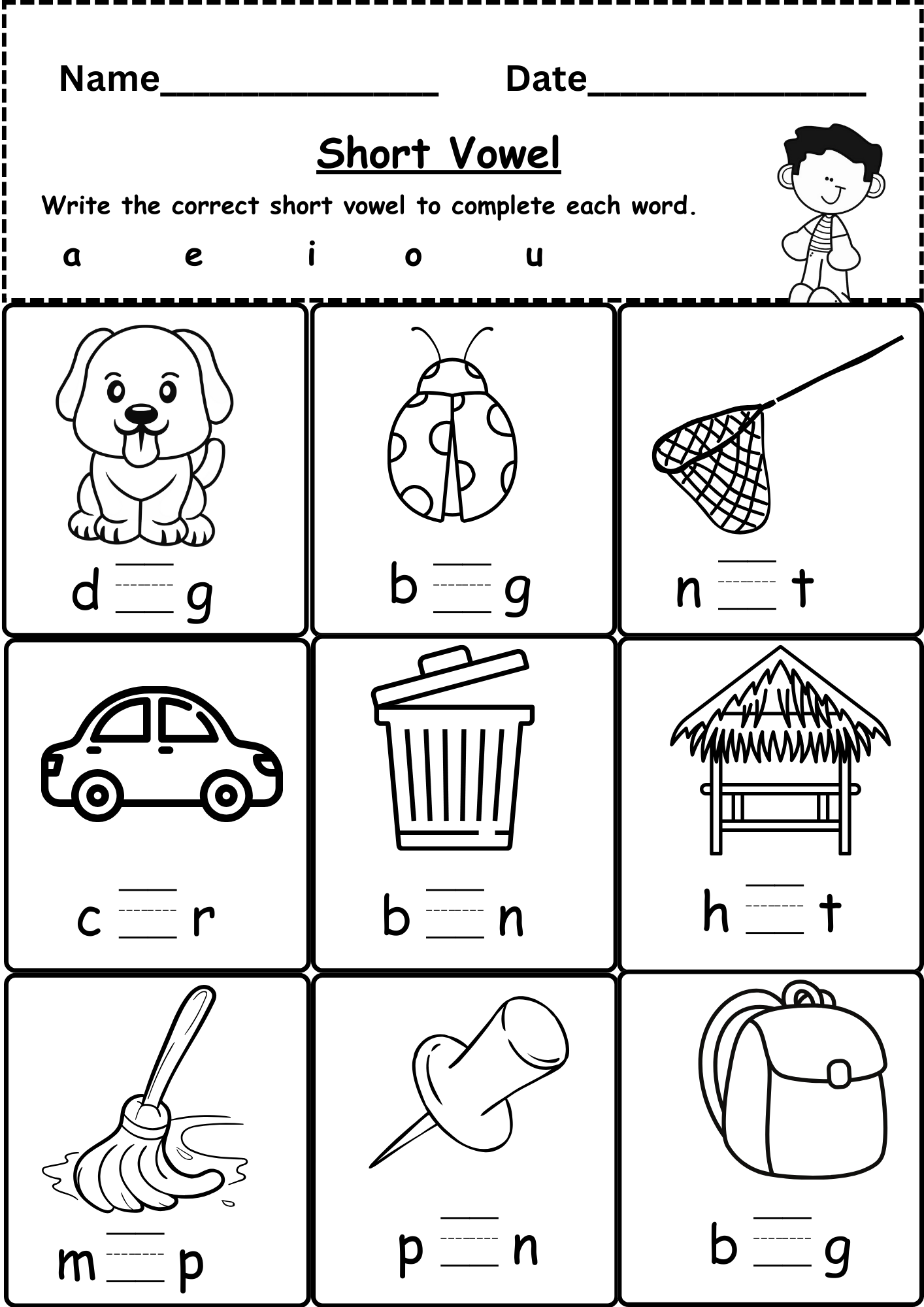 Cvc Worksheets Free Kindergarten - Worksheets Printable